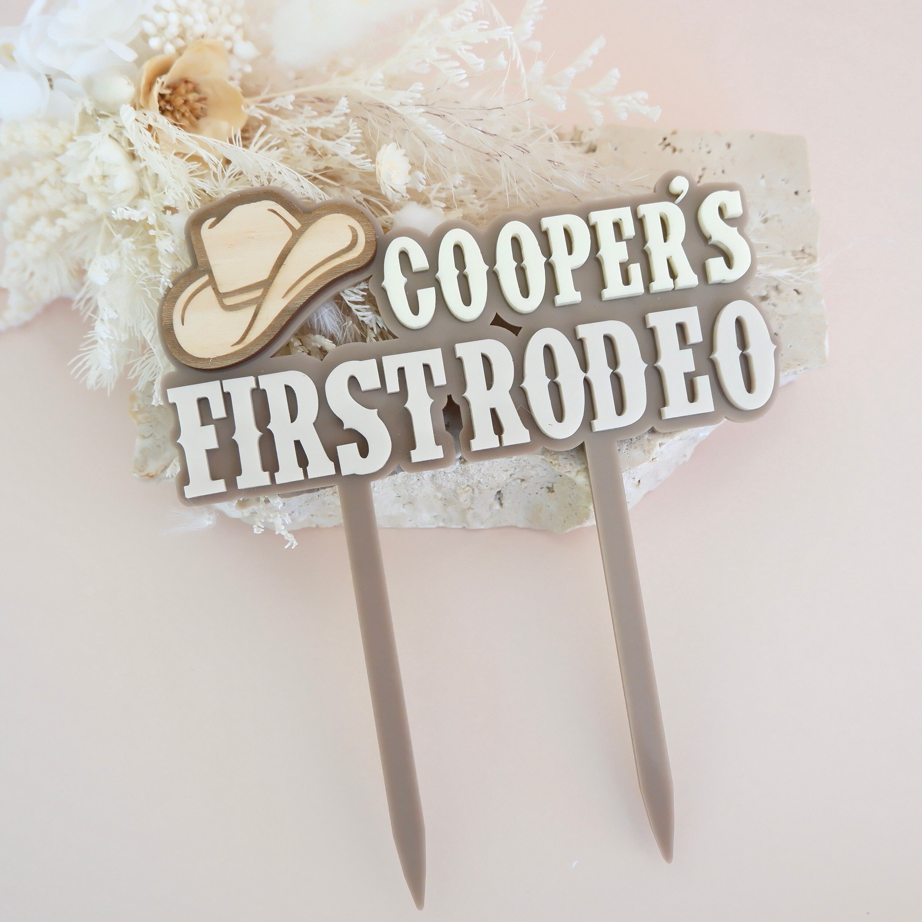 Custom First Rodeo Cake Topper | Our Little Deer